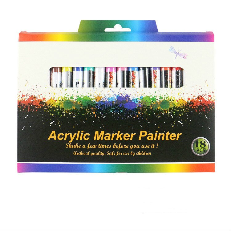 12/18 farben 0,7mm Acryl Farbe Marker stift Art Ma... – Vicedeal