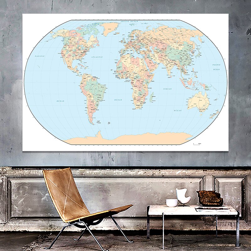 The World Map 84*59cm Art Poster Wall Unframed Pri... – Grandado