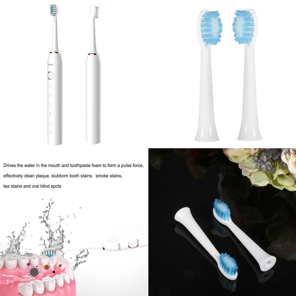 2 Pcs Premium Sonic Toothbrush Heads Adults For Ro... – Grandado
