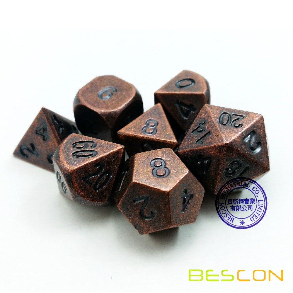 Bescon Antique Copper Solid Metal Polyhedral D&D D... – Grandado