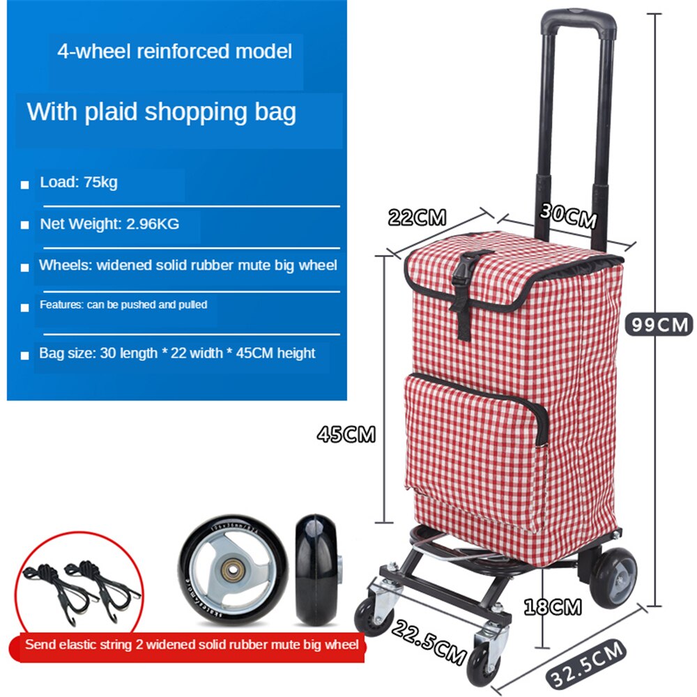 B-LIFE Draagbare Bagage Winkelwagen Opvouwbare Kru... – Grandado