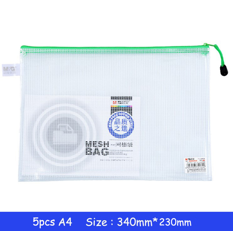 M&G A6 / A5 / B5 / A4 mesh zipper bag file bag stu... – Grandado