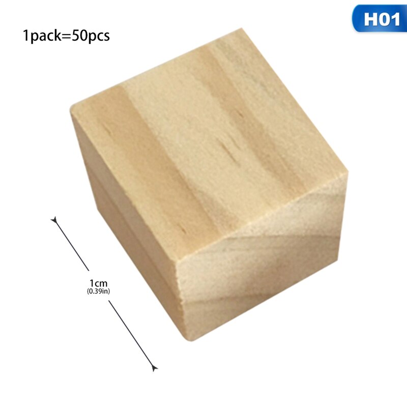 1 Pack Solid Wood Cube Wooden Square Blocks Kids E... – Grandado