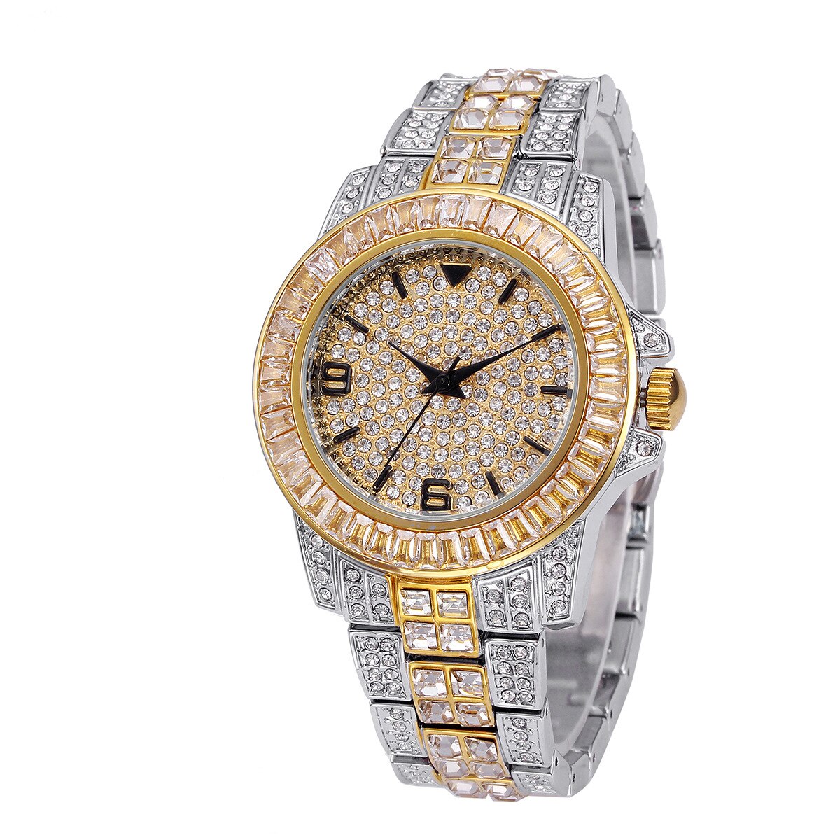 Luxury Bling Crystal Watch Gold Silver Color Ice O... – Vicedeal