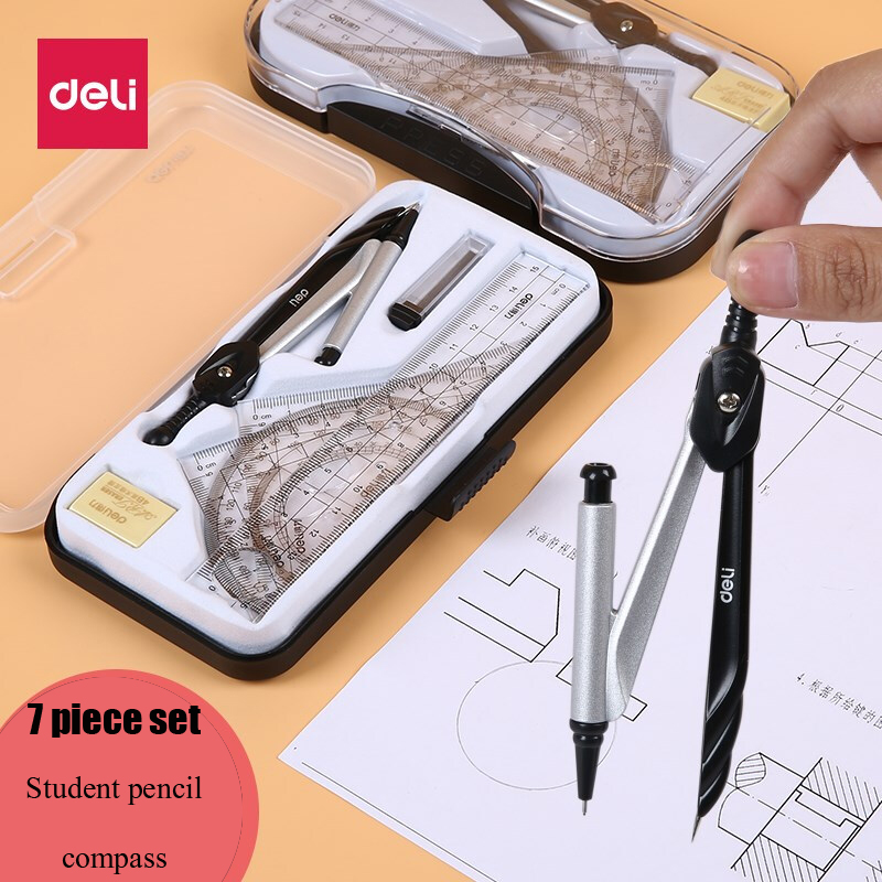 Deli 7 Pcs Set Plastic + Metalen Geometrie Gradenb... – Grandado