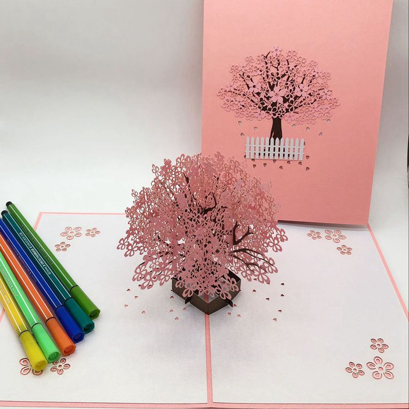 Cherry Blossom Pop Up Card, 3D Card, Birthday Card... – Grandado
