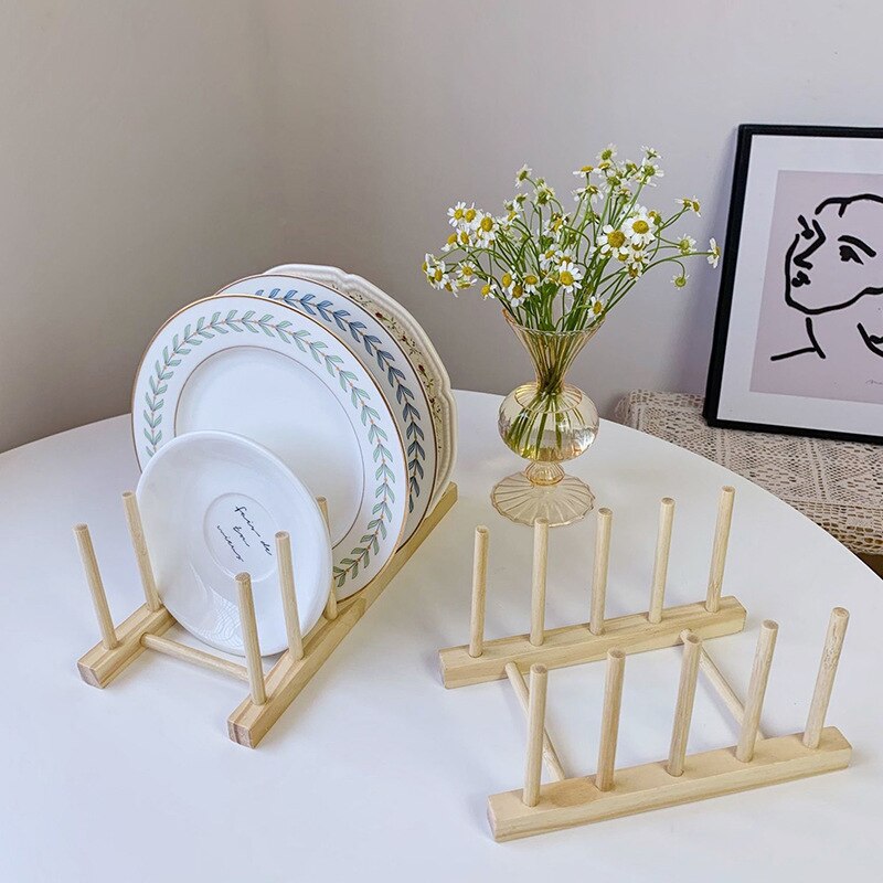 Houten Gerechten Staan Afdruiprek Keuken Organizer... – Vicedeal