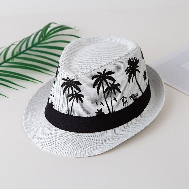 Palm Tree Sun Protection Unisex Short Brim Straw H... – Vicedeal