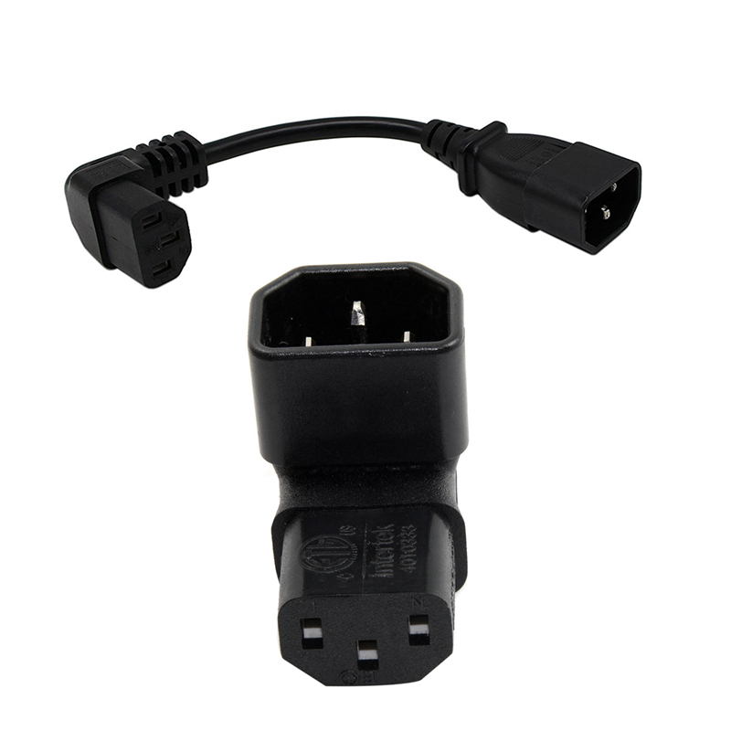 IEC Male C14 To Up Right Angled 90 Degree IEC Fema... – Grandado