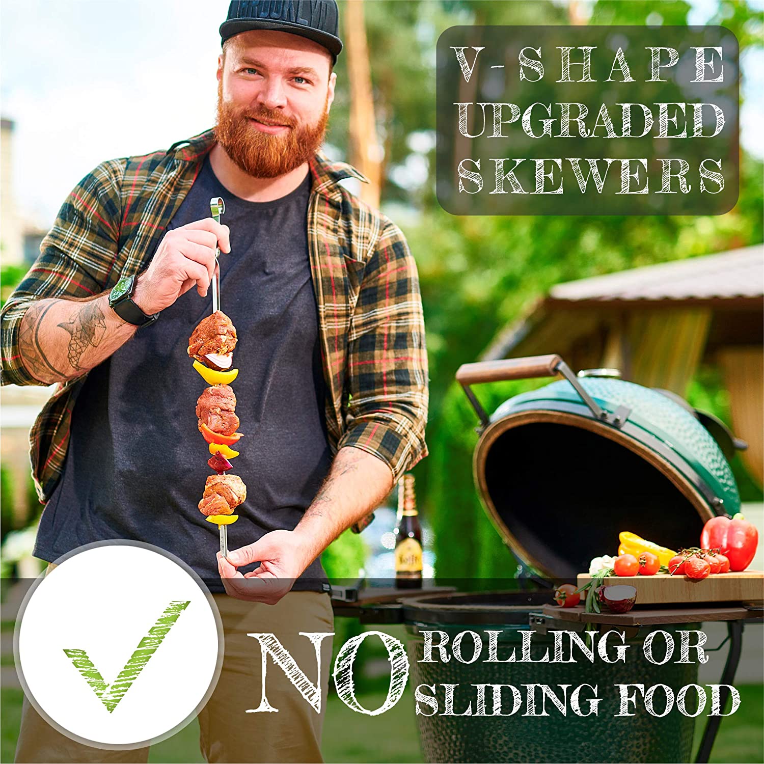 MLIA 10pcs Barbecue Meat String Skewers Chunks 16.... – Grandado