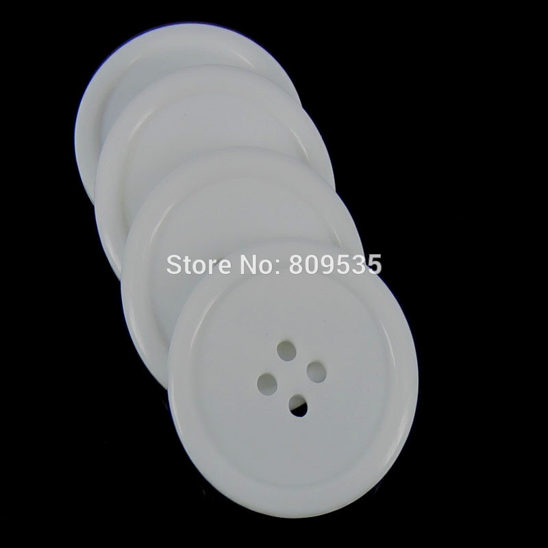 10pcs 1-1/2" White Resin Buttons Round Big Buttons... – Grandado
