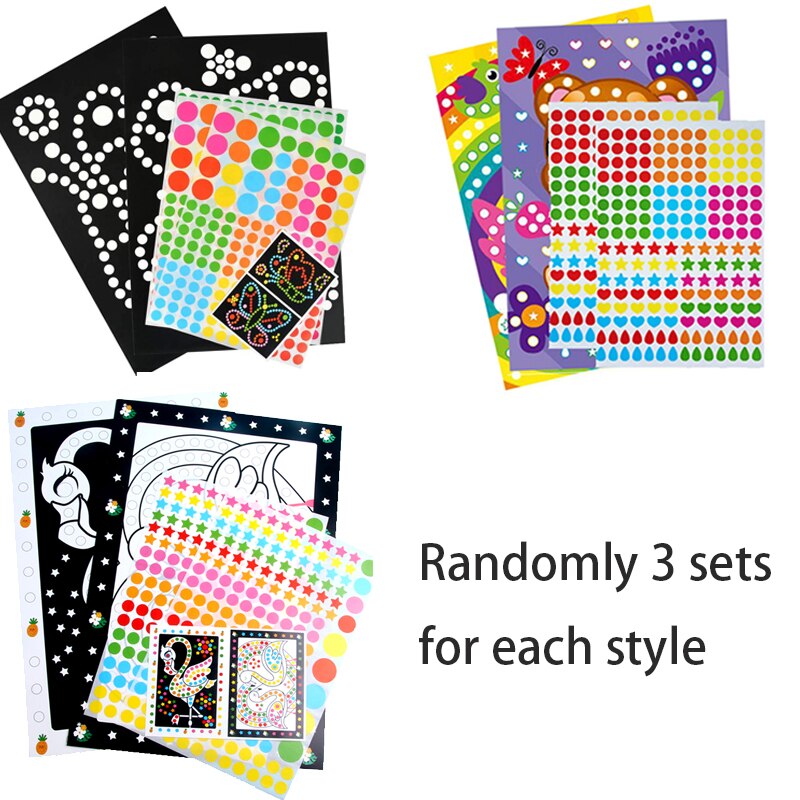 3 Sets Puzzle Dot Stickers Animal Princess Drawing... – Grandado