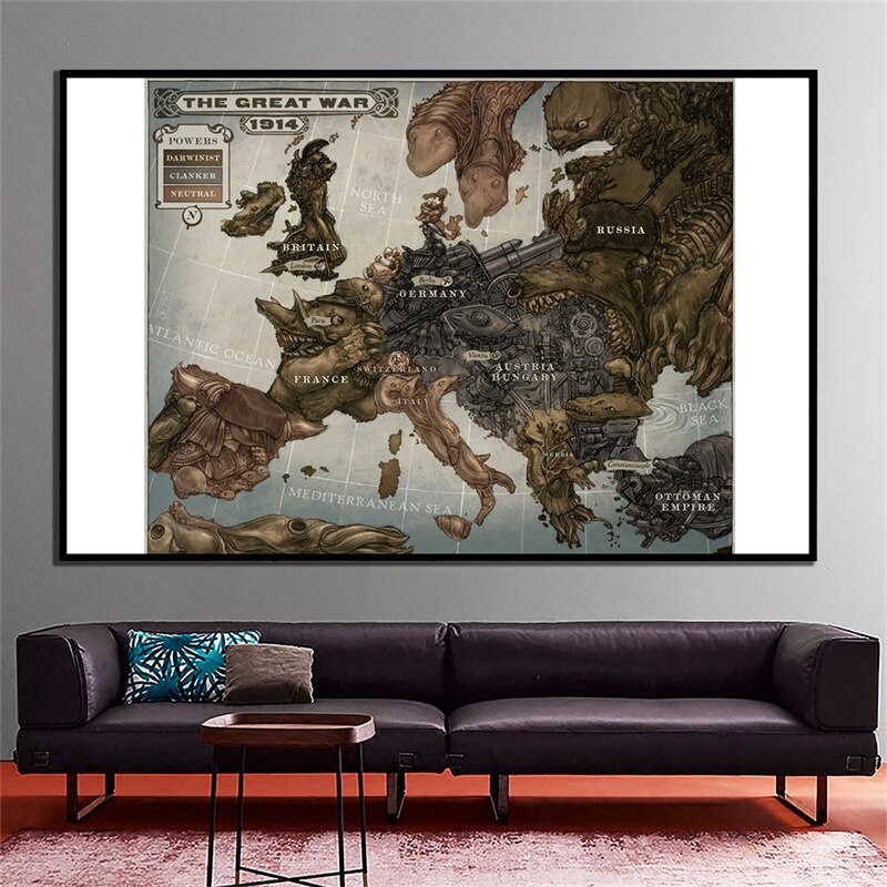 59x42cm Vintage Retro Europe World Map Non-woven P... – Grandado