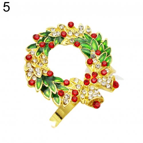 Metal Christmas Tree Napkin Rings Bow Flower Wreat... – Vicedeal