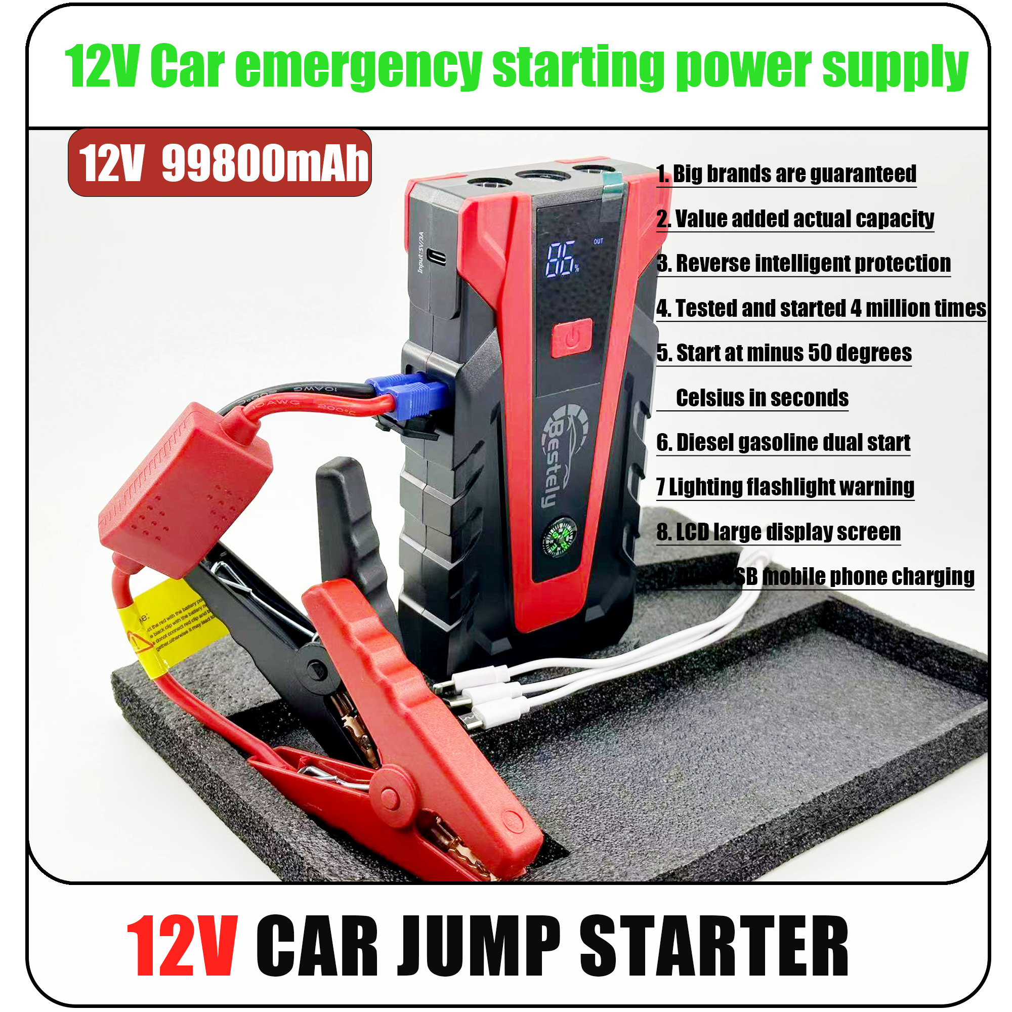 12V Emergency starting power supply for cars Power... – Vicedeal