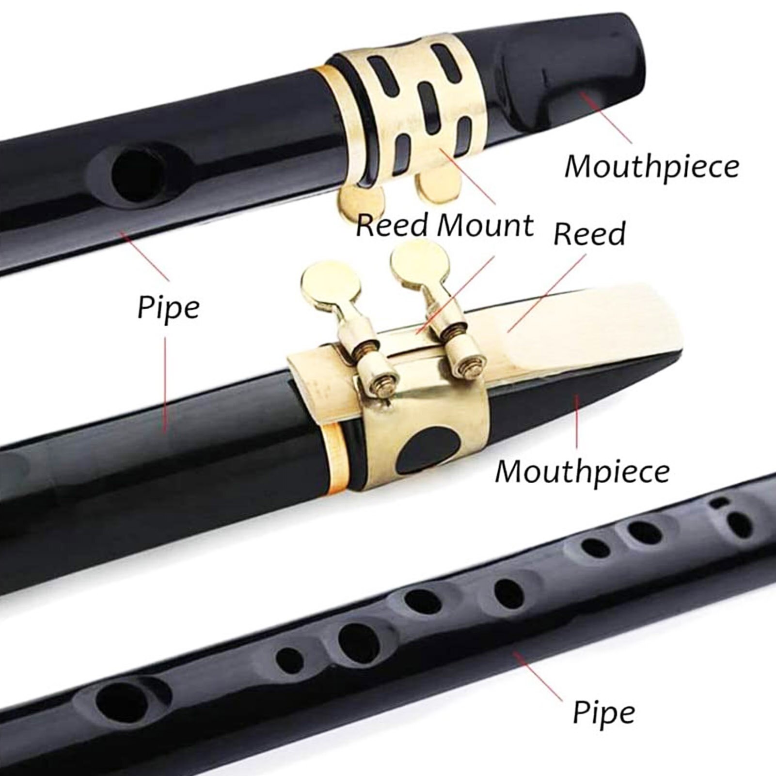 Black Saxophone Set Pocket Sax Mini Portable Saxop... – Grandado