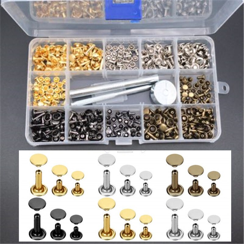 480/360/240pcs Leather Rivets Double Cap Rivet Tub... – Grandado