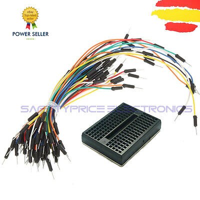 MINI BREADBOARD 170 PUNTOS NEGRO + PACK 65 CABLE J... – Grandado