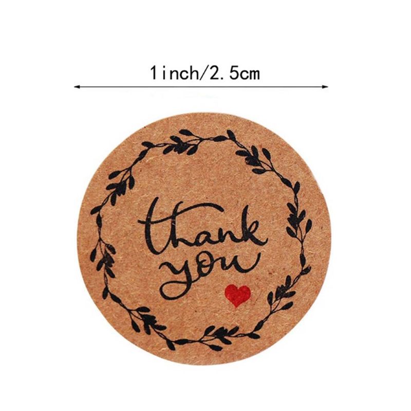 500pcs Homemade Thank You Kraft Stickers Round Sea... – Grandado