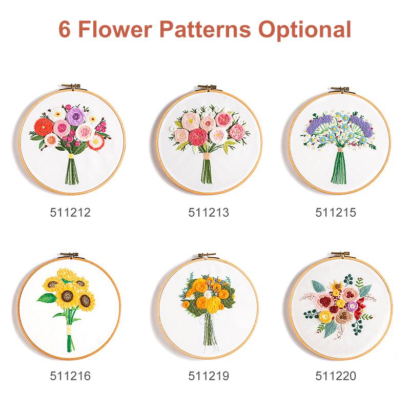 DIY Embroidery Set with Floss Hoop Needles Cloth F... – Grandado