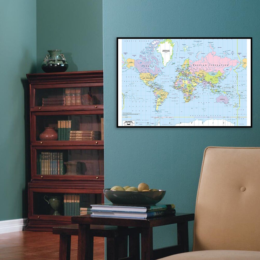 80*60cm The Detailed World Political Map Spray Can... – Vicedeal