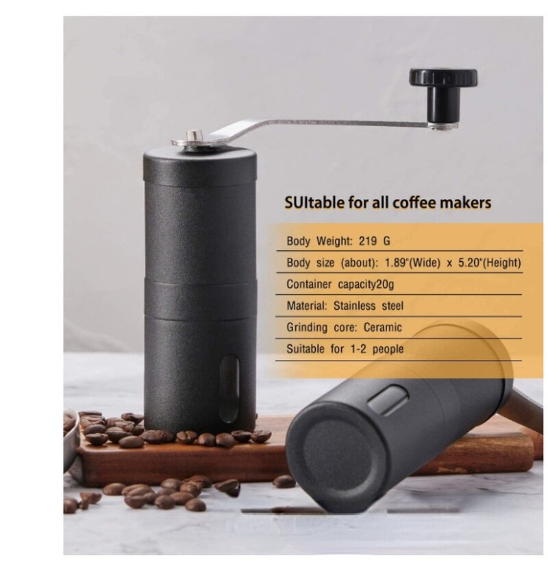 Stainless Steel Black Hand Coffee Grinder Ceramic ... – Grandado