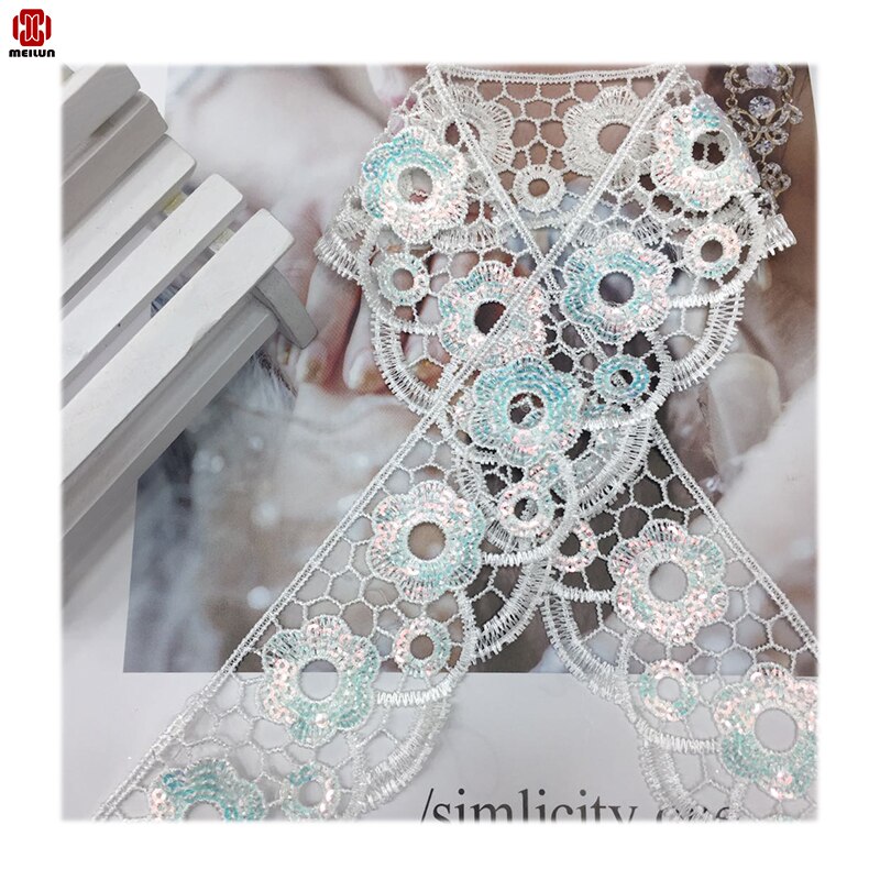 White Ivory Wedding Lace Fabric Bridal Lace Appliq... – Grandado