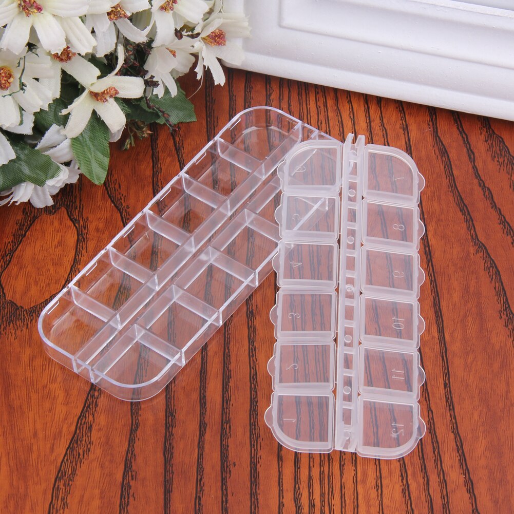 12 Grids Nail Art Doos Lege Verdeeld Case Nail Tip... – Grandado