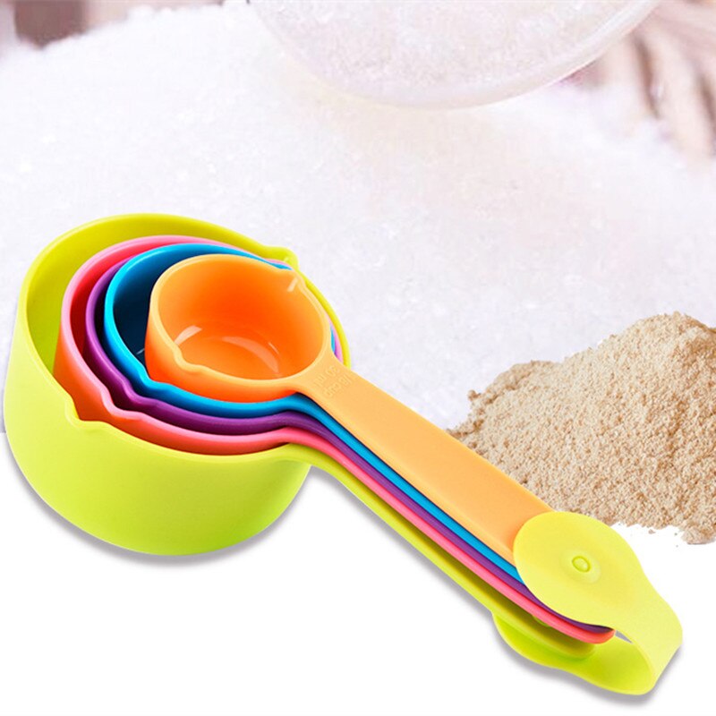 5 Pcs Rainbow PP Measuring Cups and Spoons Kitchen... – Grandado