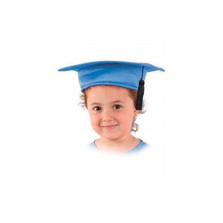 Birrete infantil azul de tela para niño – Grandado