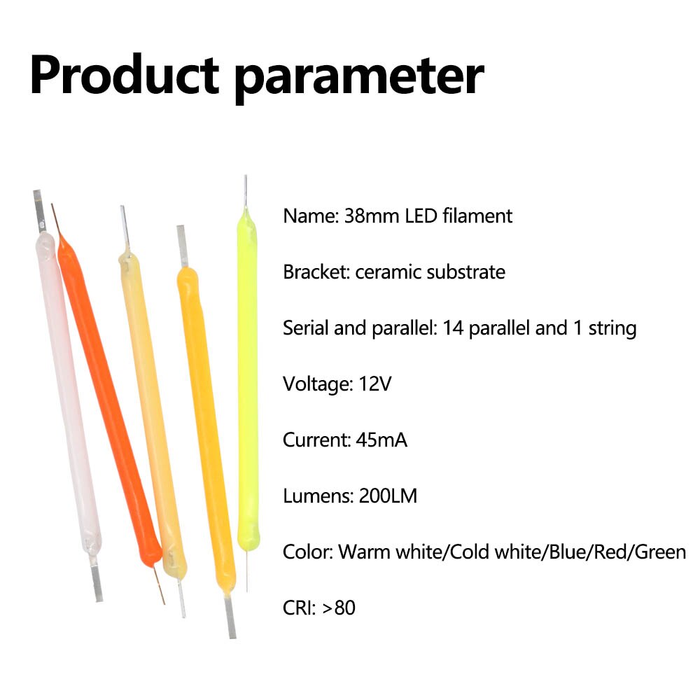 10pcs Edison Bulb Filament COB LED 12V Rigid Filam... – Grandado