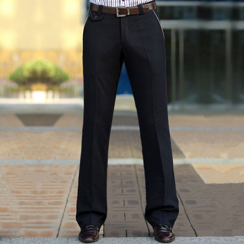 Men's Flared Boot Cut Trousers Business Casual Bri... – Grandado