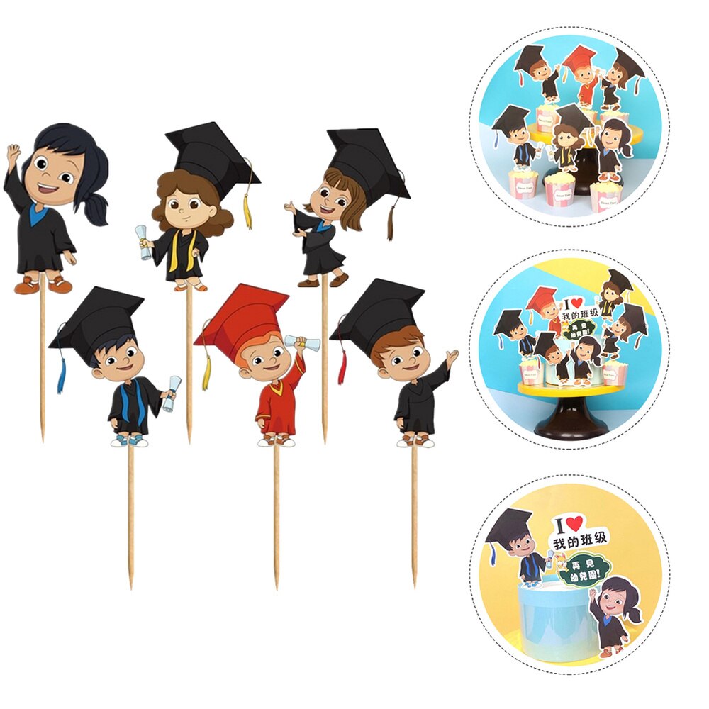 60pcs Lovely Cartoon Cake Toppers Cake Picks Cake ... – Grandado