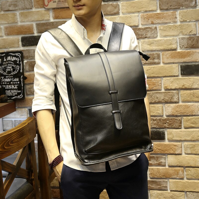 051018 man PU leather backpack men travel bag stud... – Vicedeal