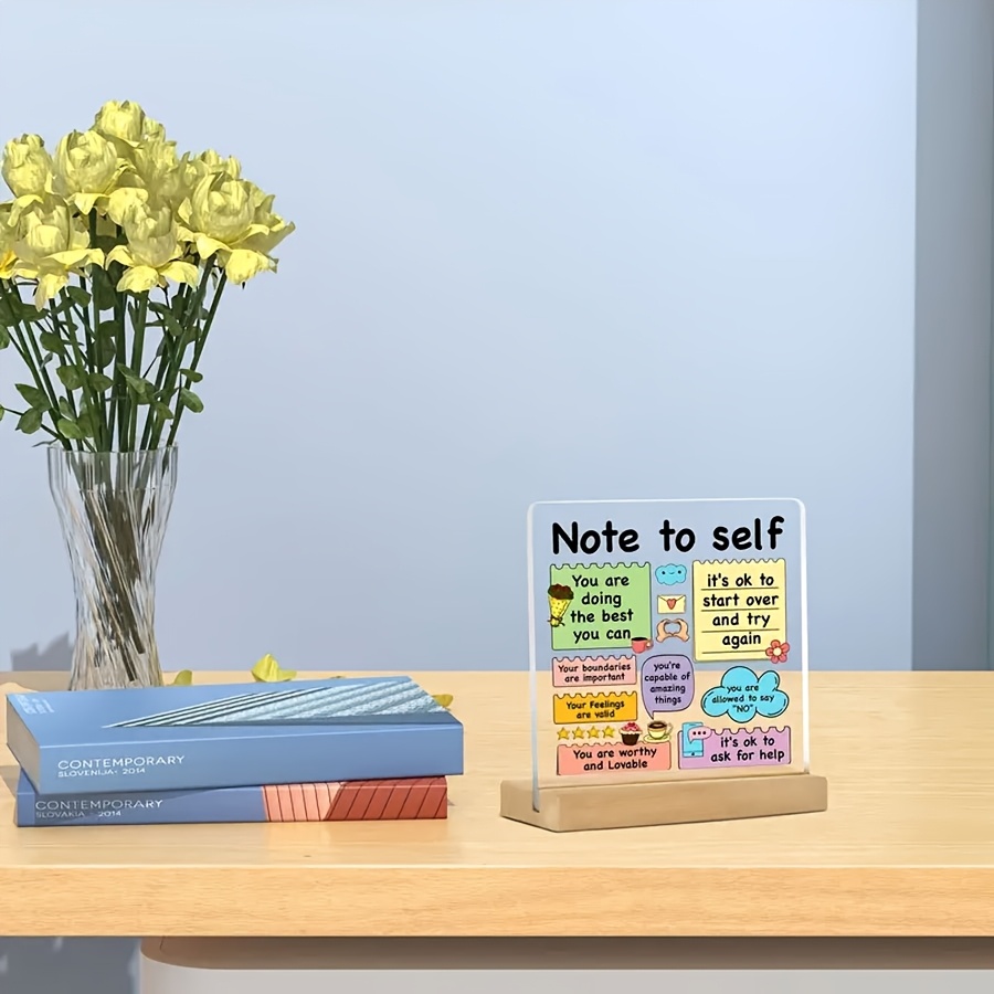 Decorative Sign with Wooden Base Inspirational Acr... – Vicedeal