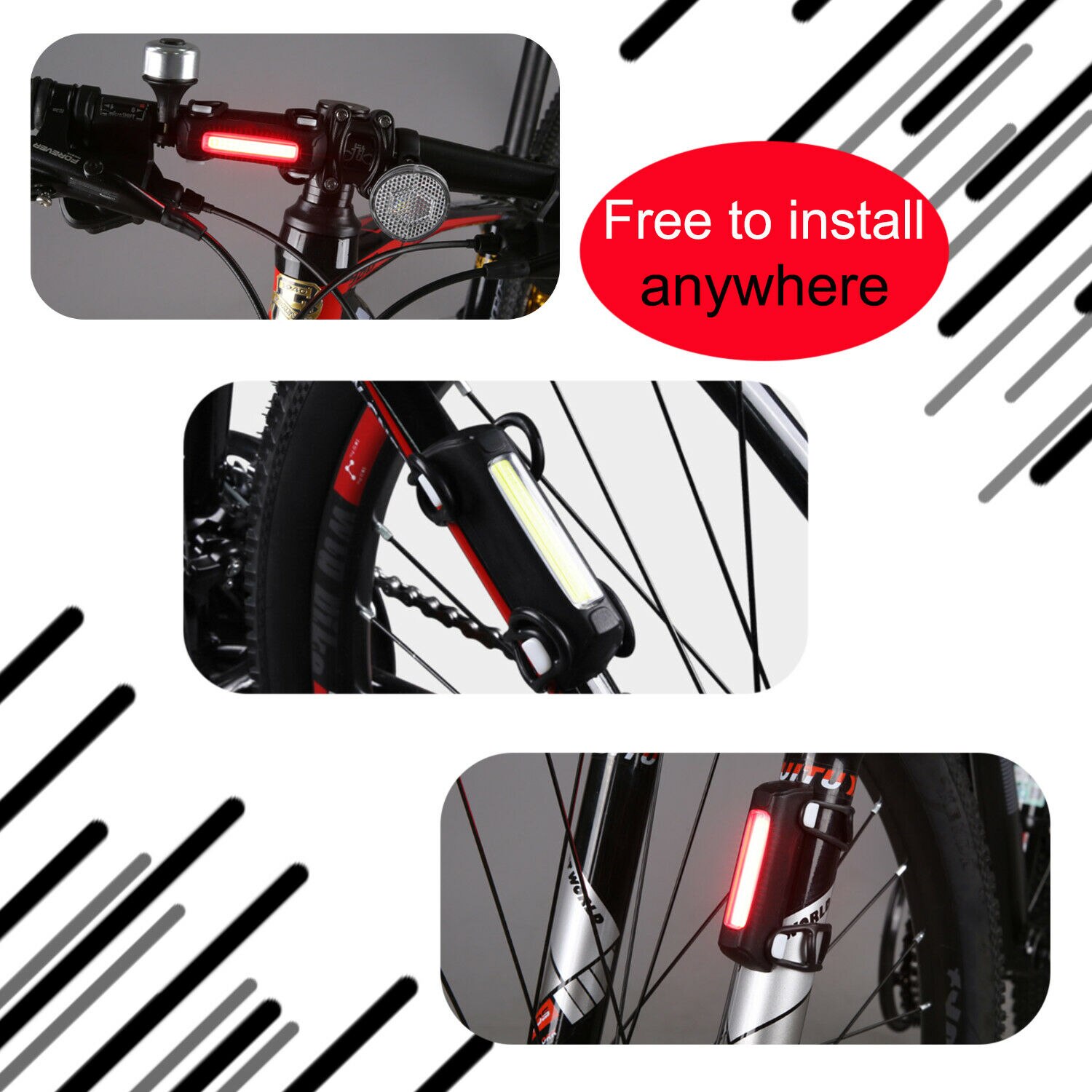 LED USB Rechargeable Bicycle Bike Cycling Front Ta... – Vicedeal