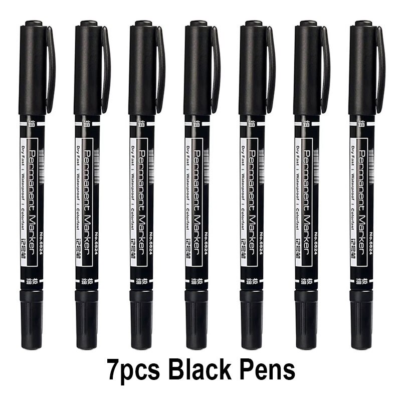 Dual Tip 0.5MM Paint Marker Pen Black Blue Red Dou... – Vicedeal