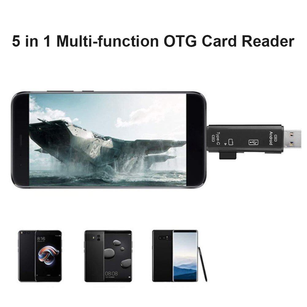 5 in 1 Type-C Micro USB OTG Dock TF Memory Card Re... – Grandado