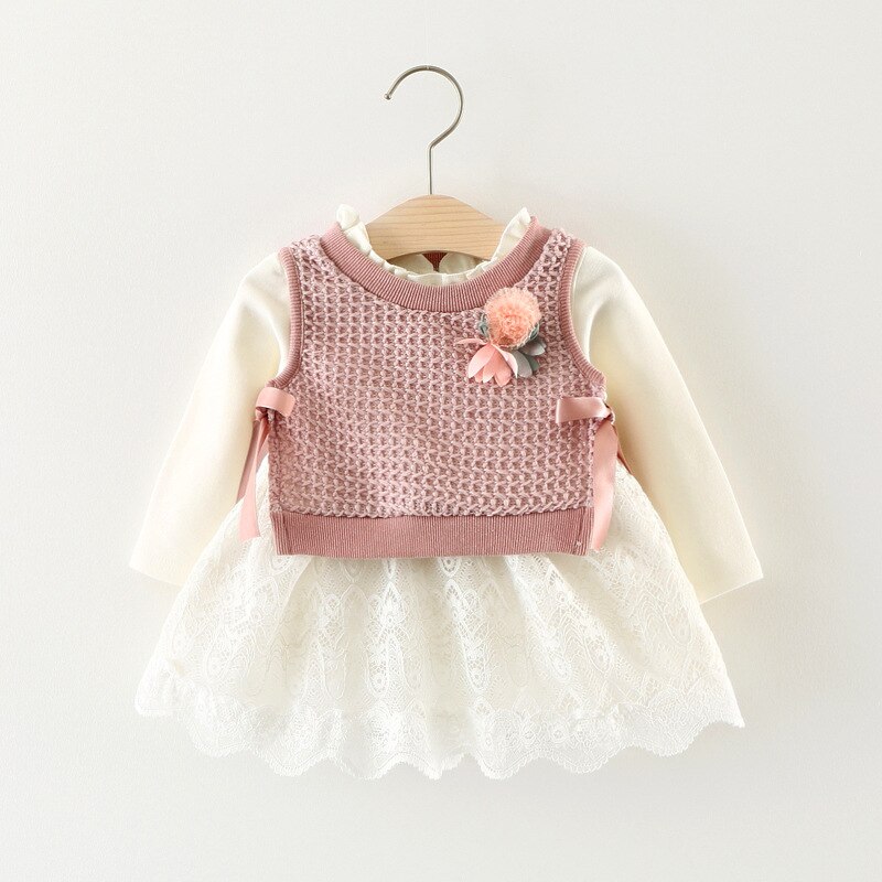 LZH Autumn Winter Cute Baby girls dress Knitt jack... – Grandado