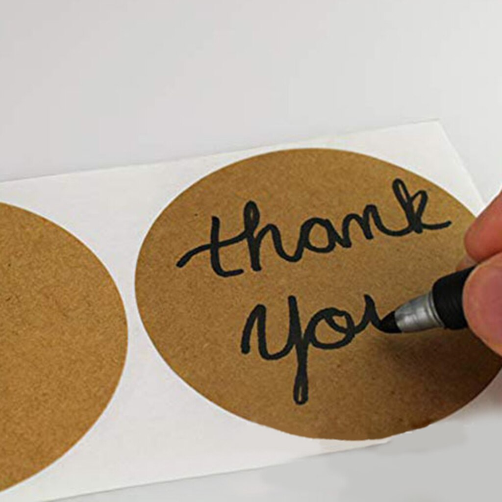 500pcs in a Roll Kraft Paper Round Blank Stickers ... – Vicedeal