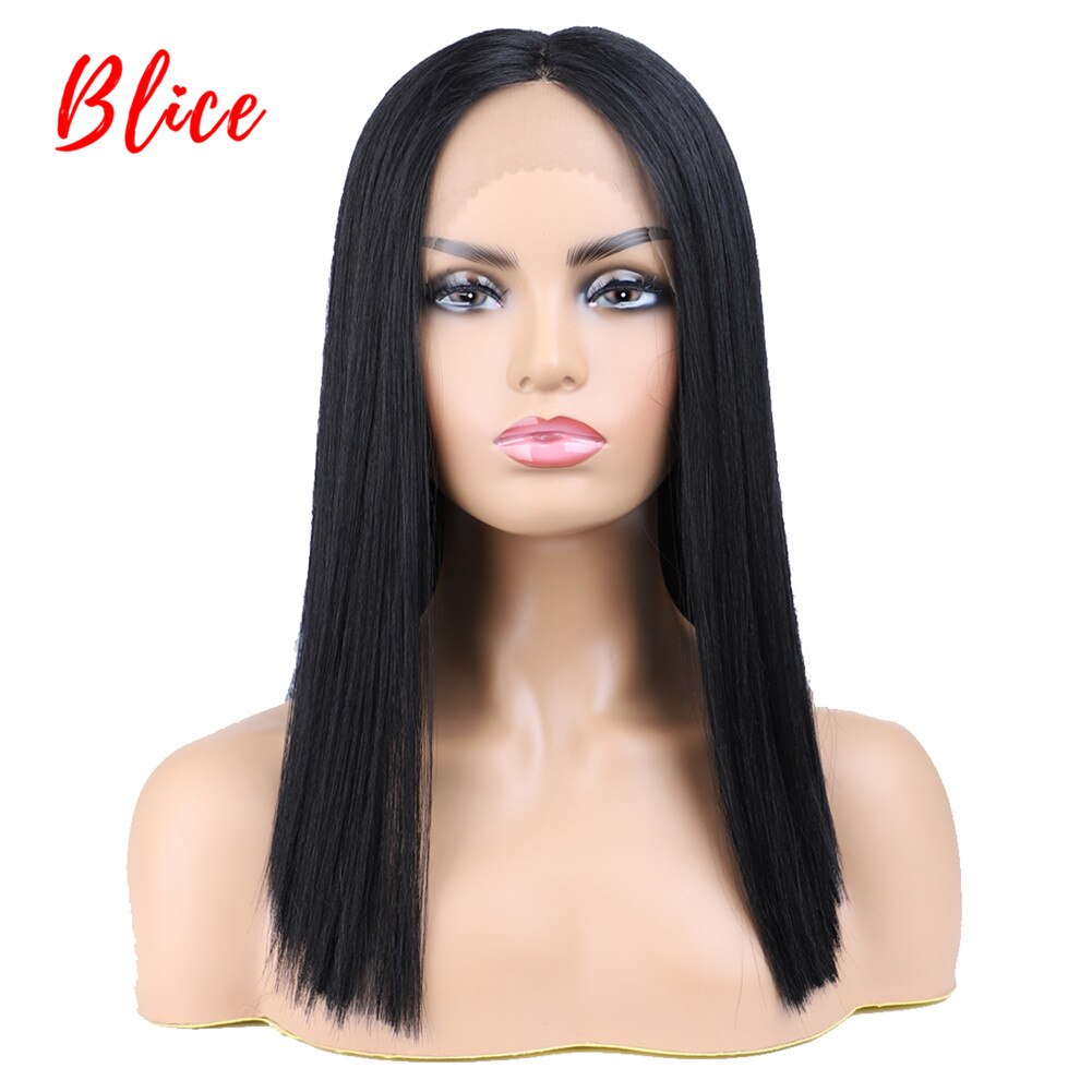 Blice Korte Bob Lace Front Synthetisch Haar Pruike... – Grandado