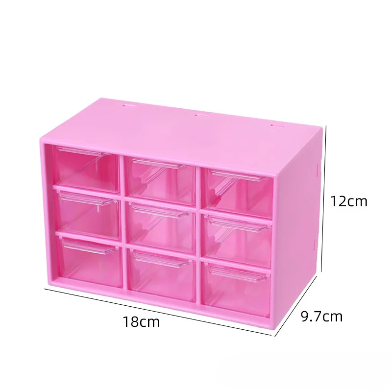 9 Grid Drawer Type Storage Box Small Cosmetic Plas... – Grandado