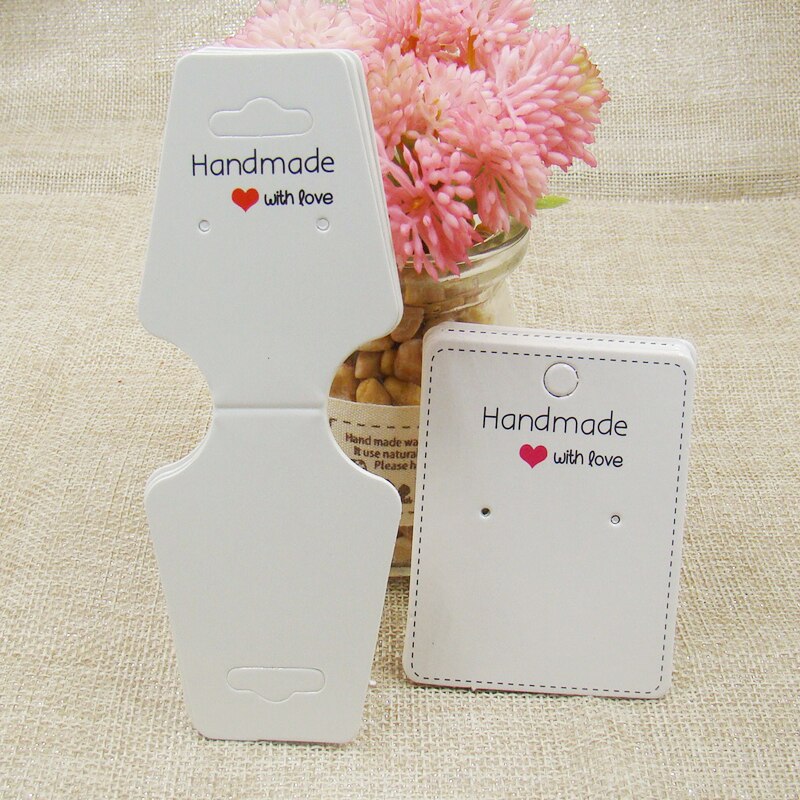 White /kraft jewelry set card print handmade with ... – Grandado