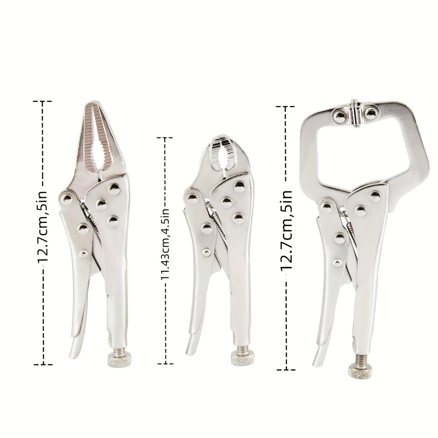 3Pcs Mini Vise Locking Pliers Set 4in. Curved Jaw ... – Grandado