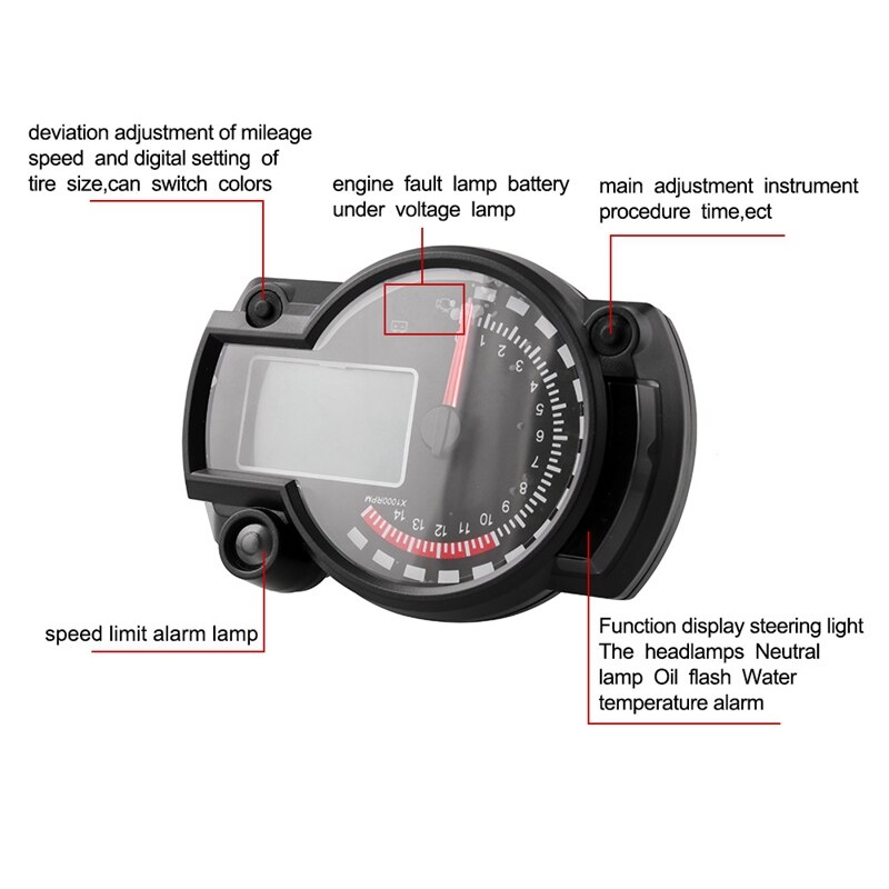 Motorcycle Digital Light LCD Speedometer Odometer ... – Grandado