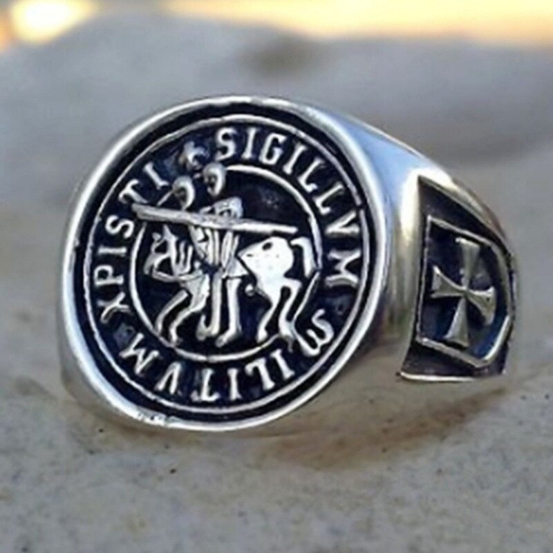 Vintage Crusader Knight Ring Men's Classic Gla... – Vicedeal