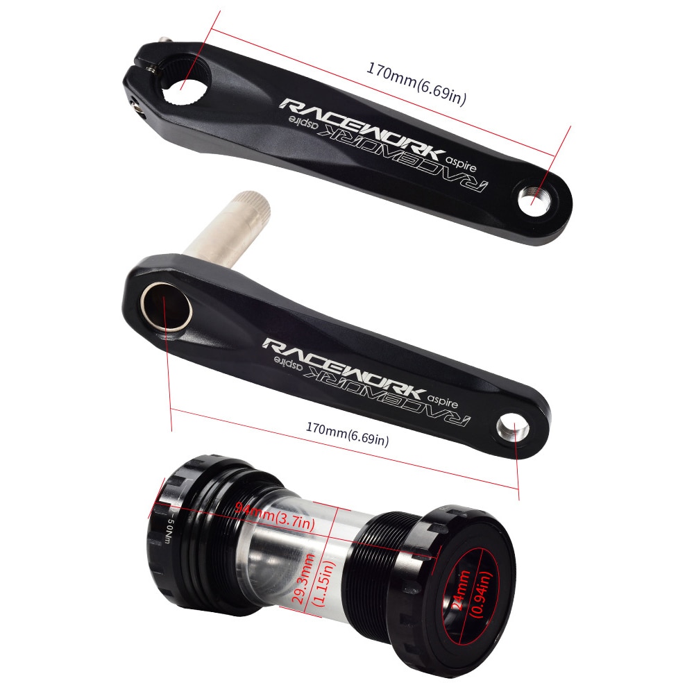 Mountain Bike Crankset 170mm Aluminum Alloy GXP Cr... – Grandado