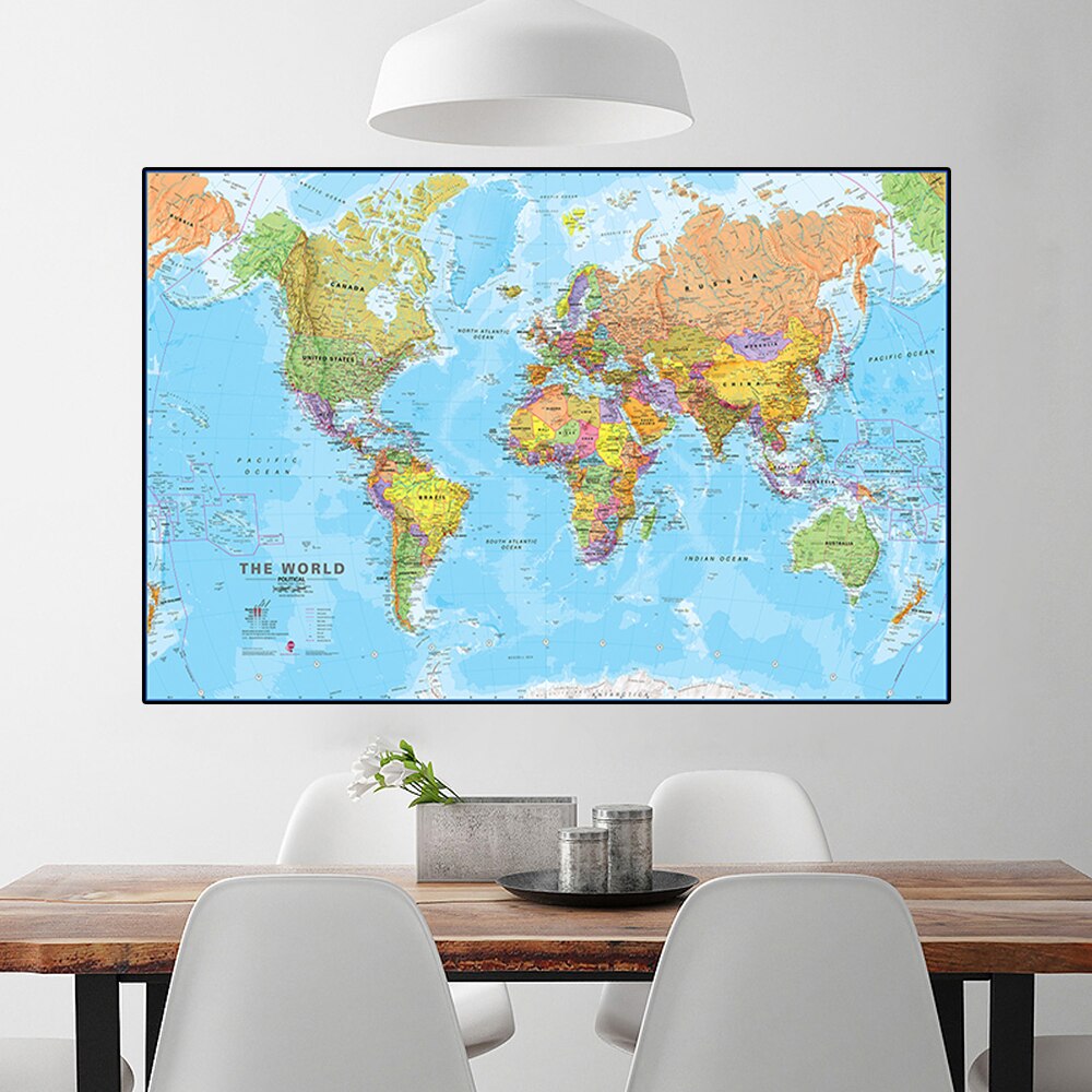 150*100cm The World Political Map Non-woven Spray ... – Grandado