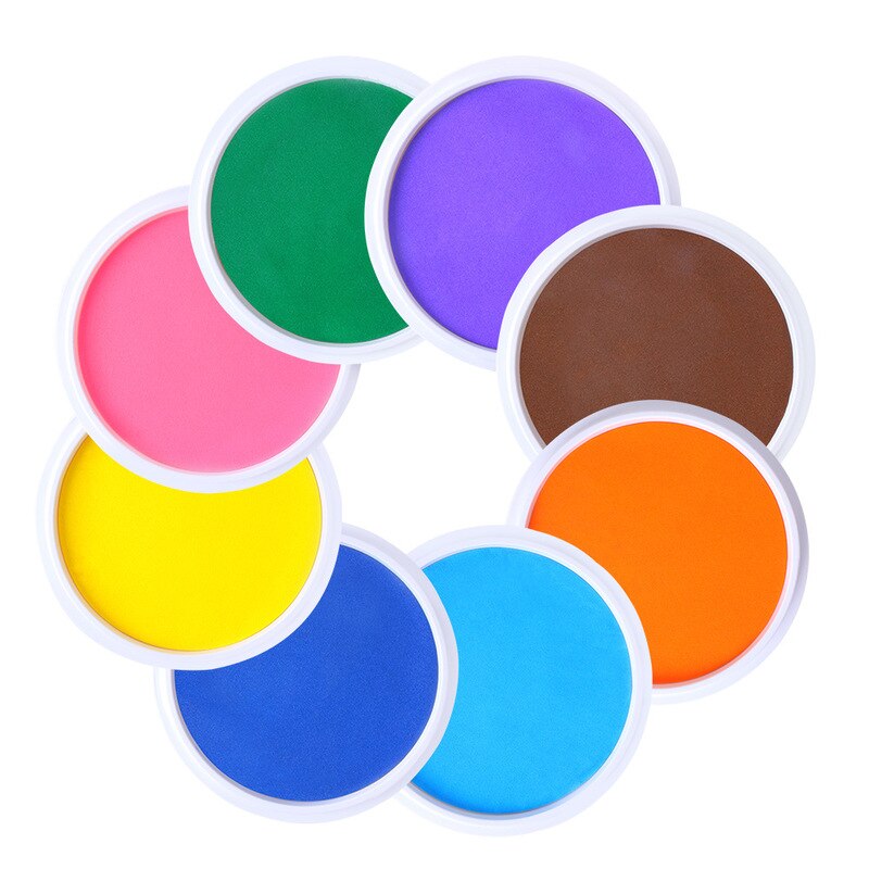 Round 6 Colors Ink Pad Stamp Non-toxic Safe Diy Fi... – Vicedeal