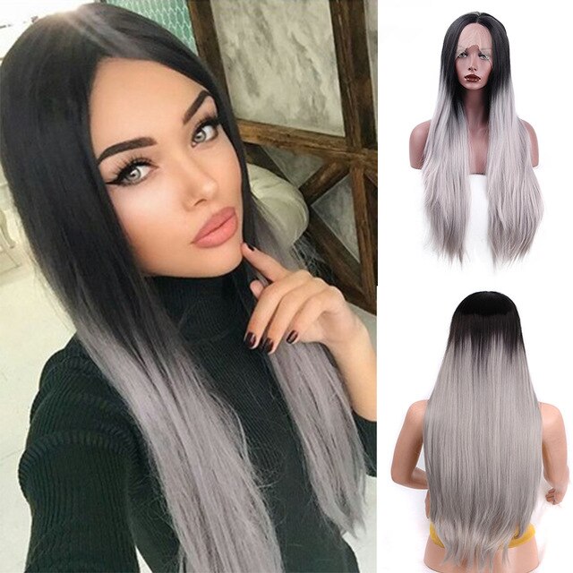 Doris beauty Synthetic Lace Front Wig Black Long S... – Grandado